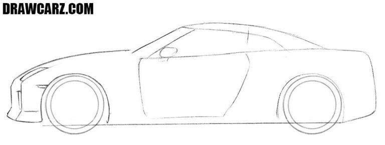 How to Draw a Nissan GT-R