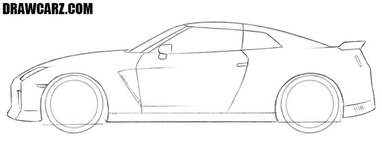 How to Draw a Nissan GT-R