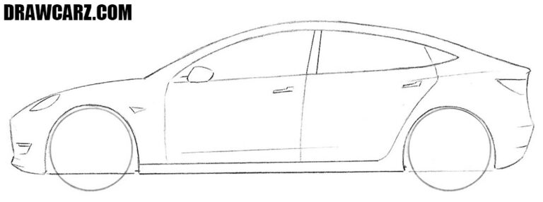 How to Draw a Tesla Model 3