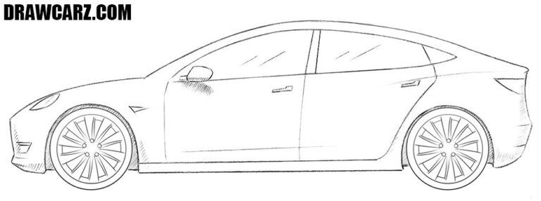 How to Draw a Tesla Model 3