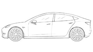 How to Draw a Tesla Model 3