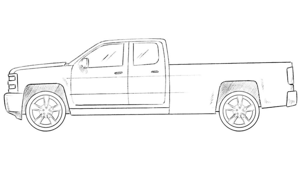 How to Draw a Lifted Truck