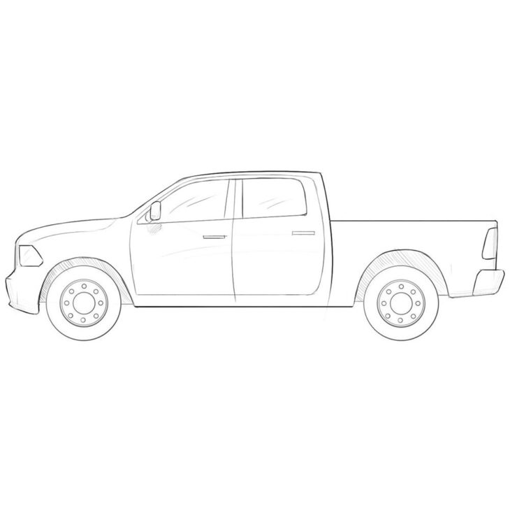 How to Draw a Lifted Truck
