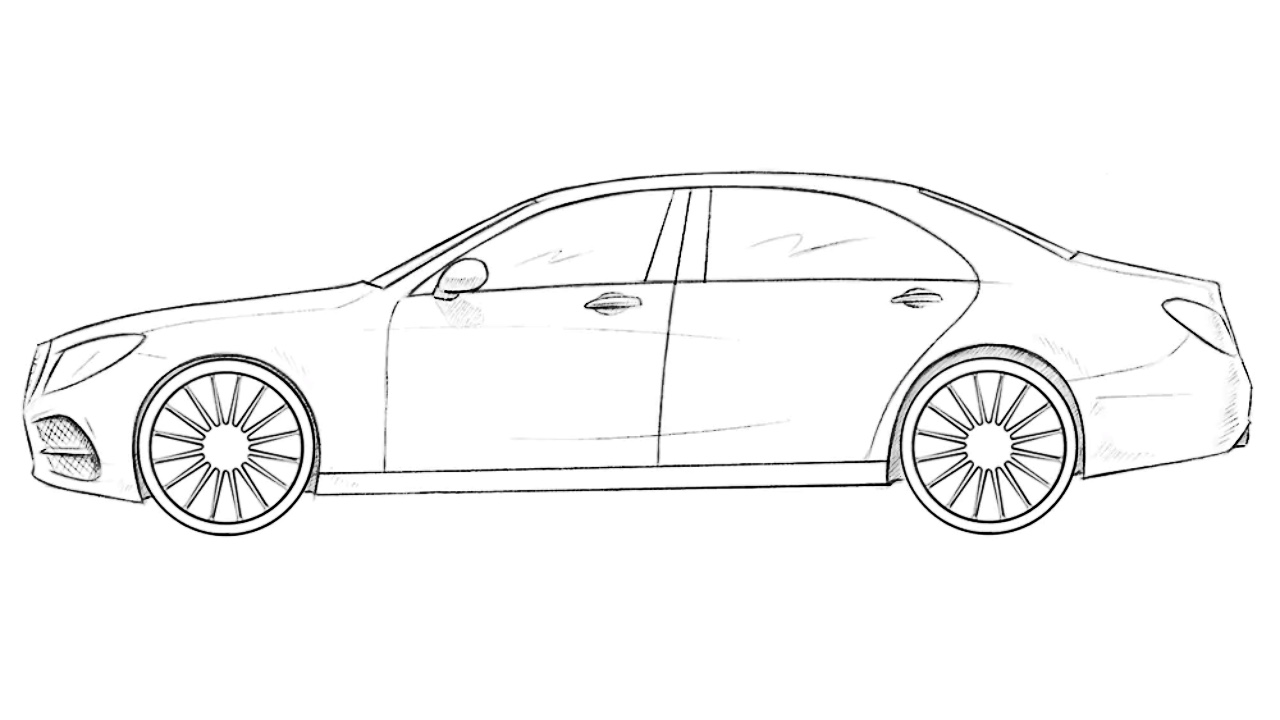 How to Draw a Mercedes-Benz E Class
