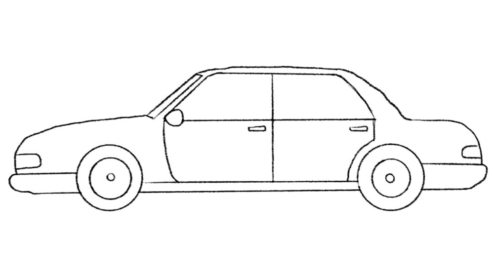 How to Draw a Sedan - DrawCarz