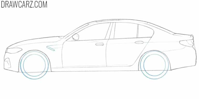 How to Draw a BMW M5 - DrawCarz