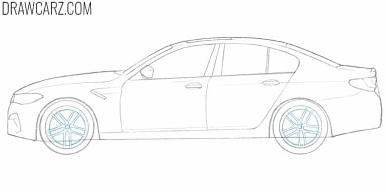 How to Draw a BMW M5 - DrawCarz