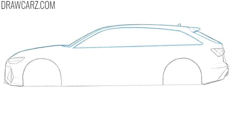 How to Draw an Audi RS6 - DrawCarz