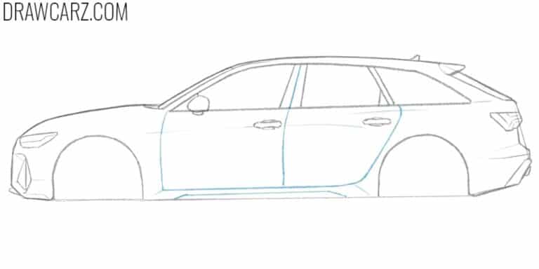 How to Draw an Audi RS6 - DrawCarz