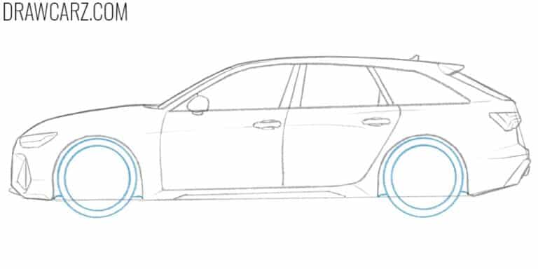 How to Draw an Audi RS6 - DrawCarz