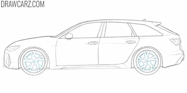 How to Draw an Audi RS6 - DrawCarz