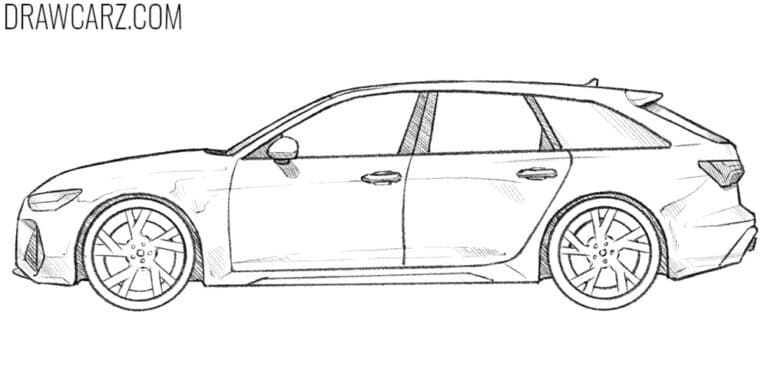 How to Draw an Audi RS6 - DrawCarz