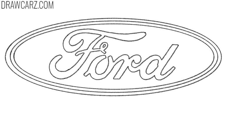 How to Draw the Ford Logo - DrawCarz