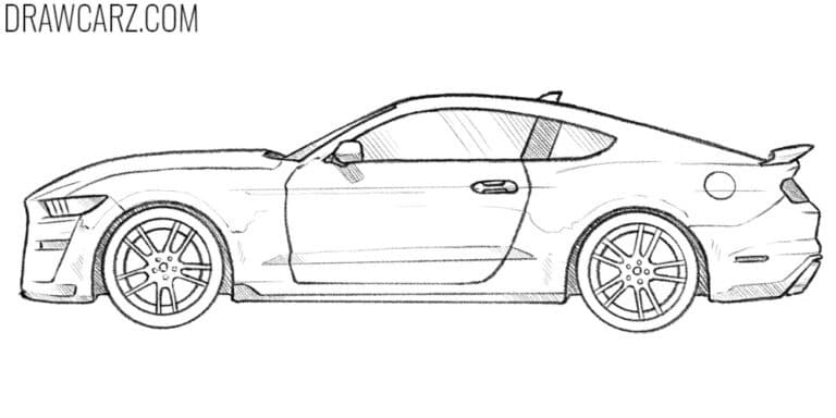How to Draw a Ford Shelby - DrawCarz