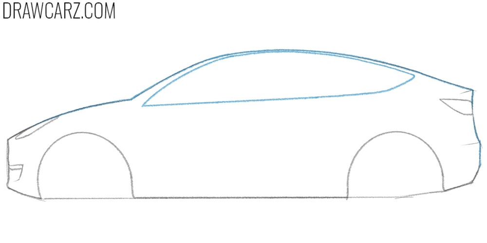 How to Draw a Tesla Model Y - DrawCarz