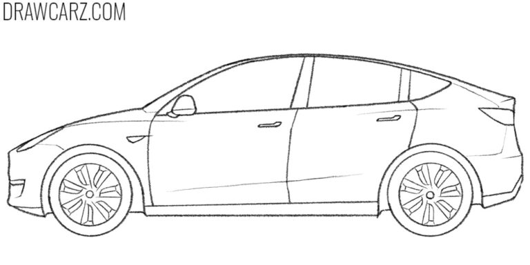 How to Draw a Tesla Model Y - DrawCarz